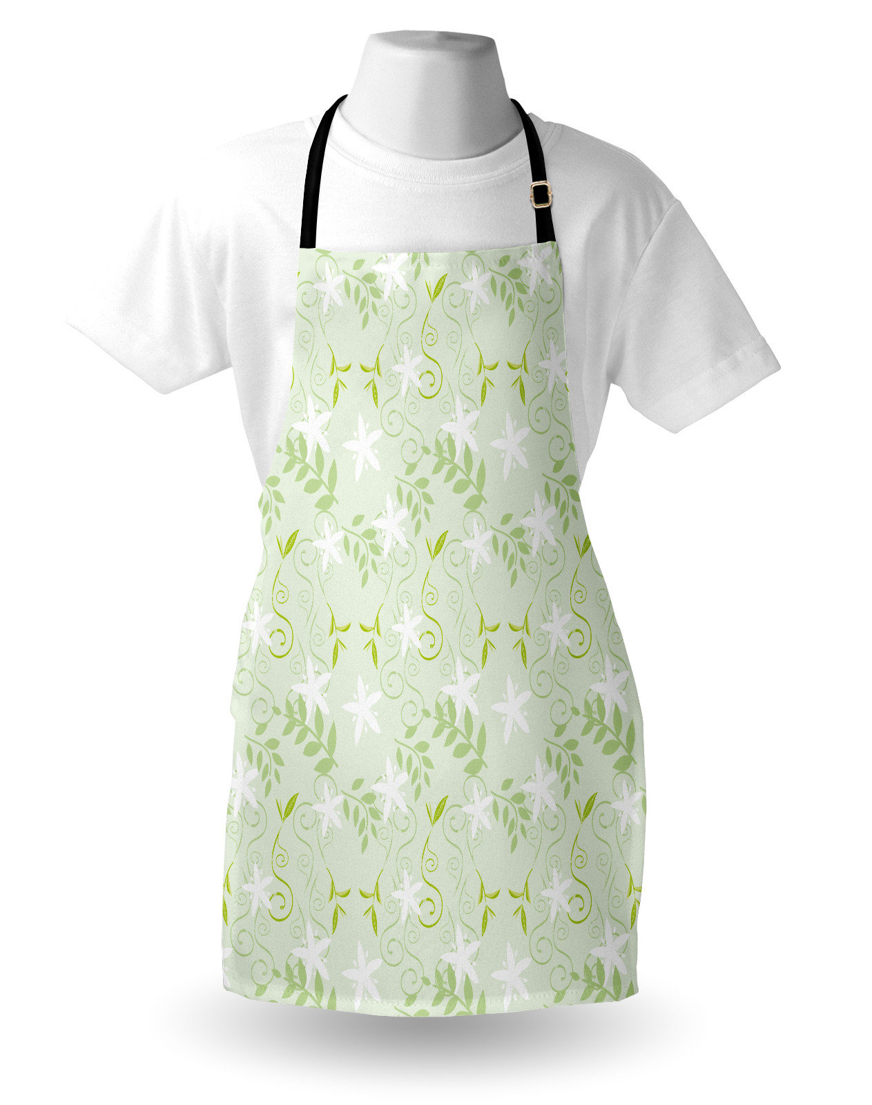 East Urban Home Mint Apron Unisex, Swirls Floral Branches, Adult Size ...