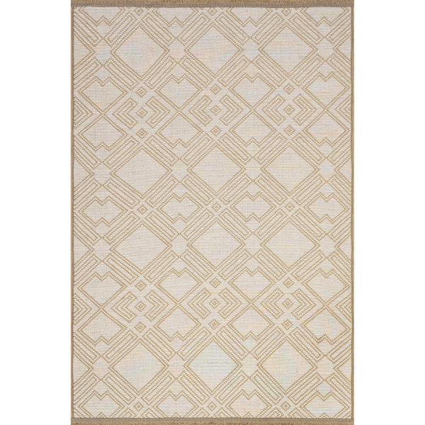 Union Rustic Geometric Trellis Jute Fringe Area Rug - Wayfair Canada