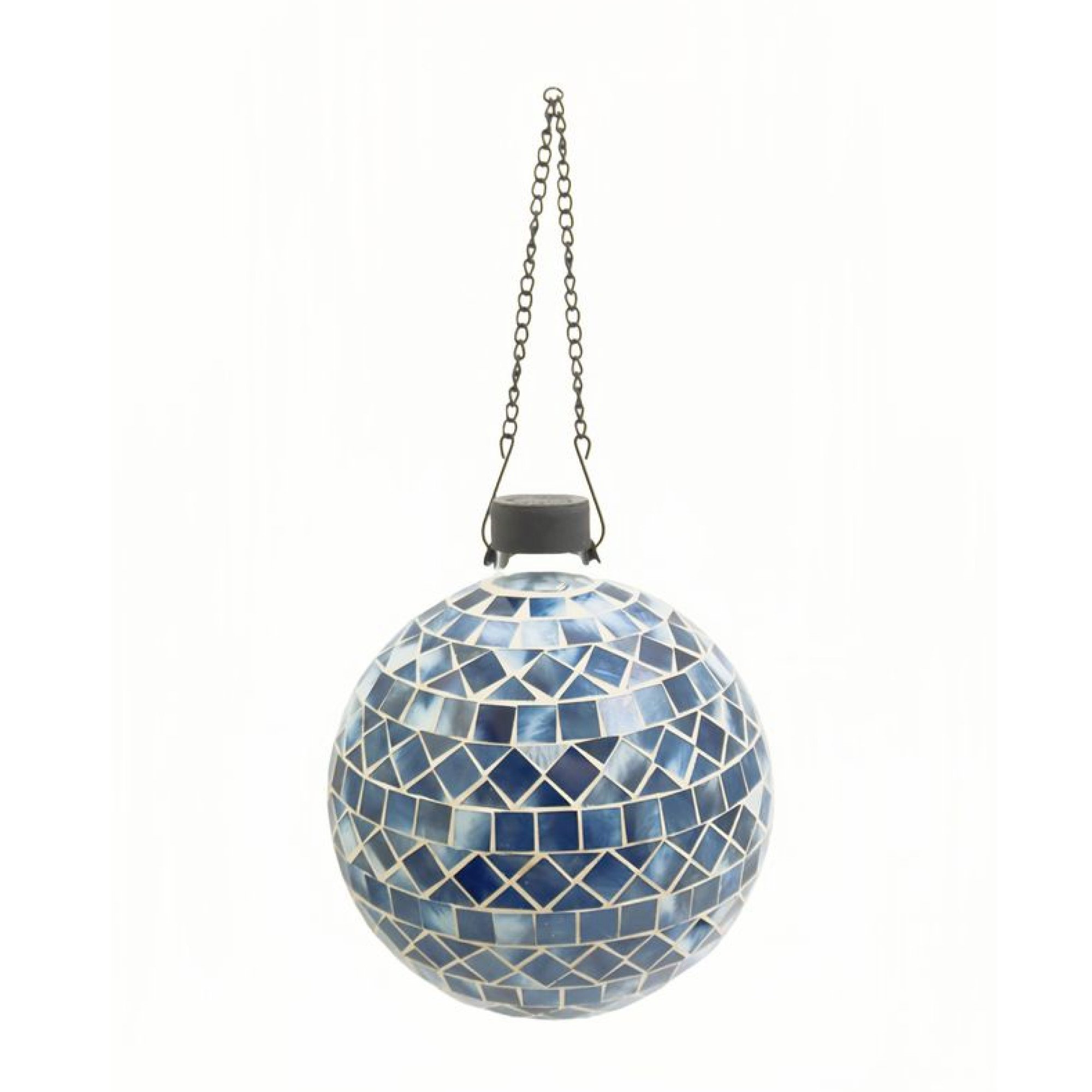 Arlmont & Co. Mosaic Glass Gazing Globe with Hanging Chain, Blue ...