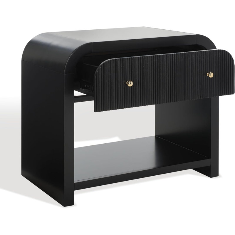 Latitude Run® Curved Nightstand Bedside Table | Wayfair