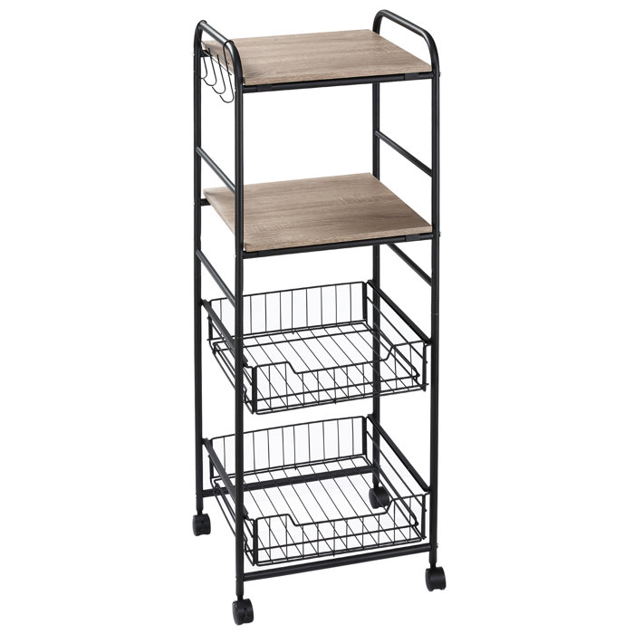 HomCom Metal Kitchen Cart & Reviews | Wayfair