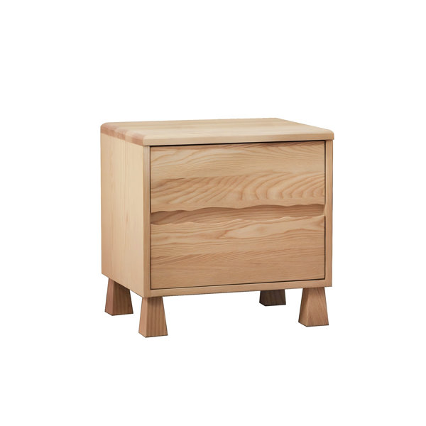 Isla Hopping 19.69"Modern Minimalist Ash Wood Double Drawer Storage ...