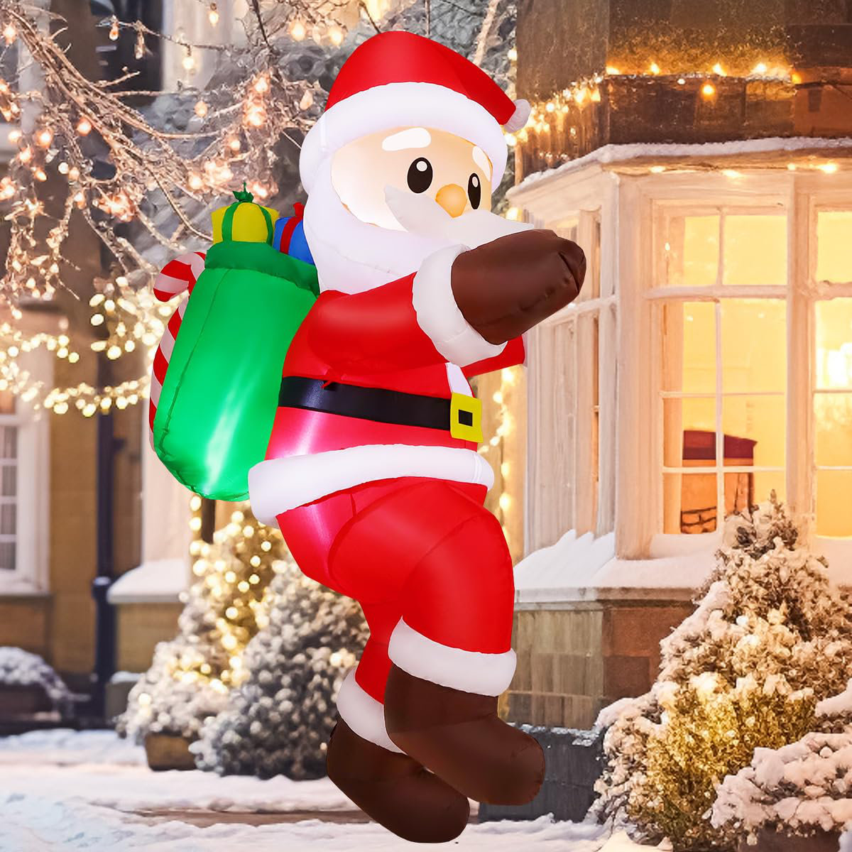 GOOSH Christmas Inflatables 6.2 FT Inflatable Santa Claus Blow Up Santa ...