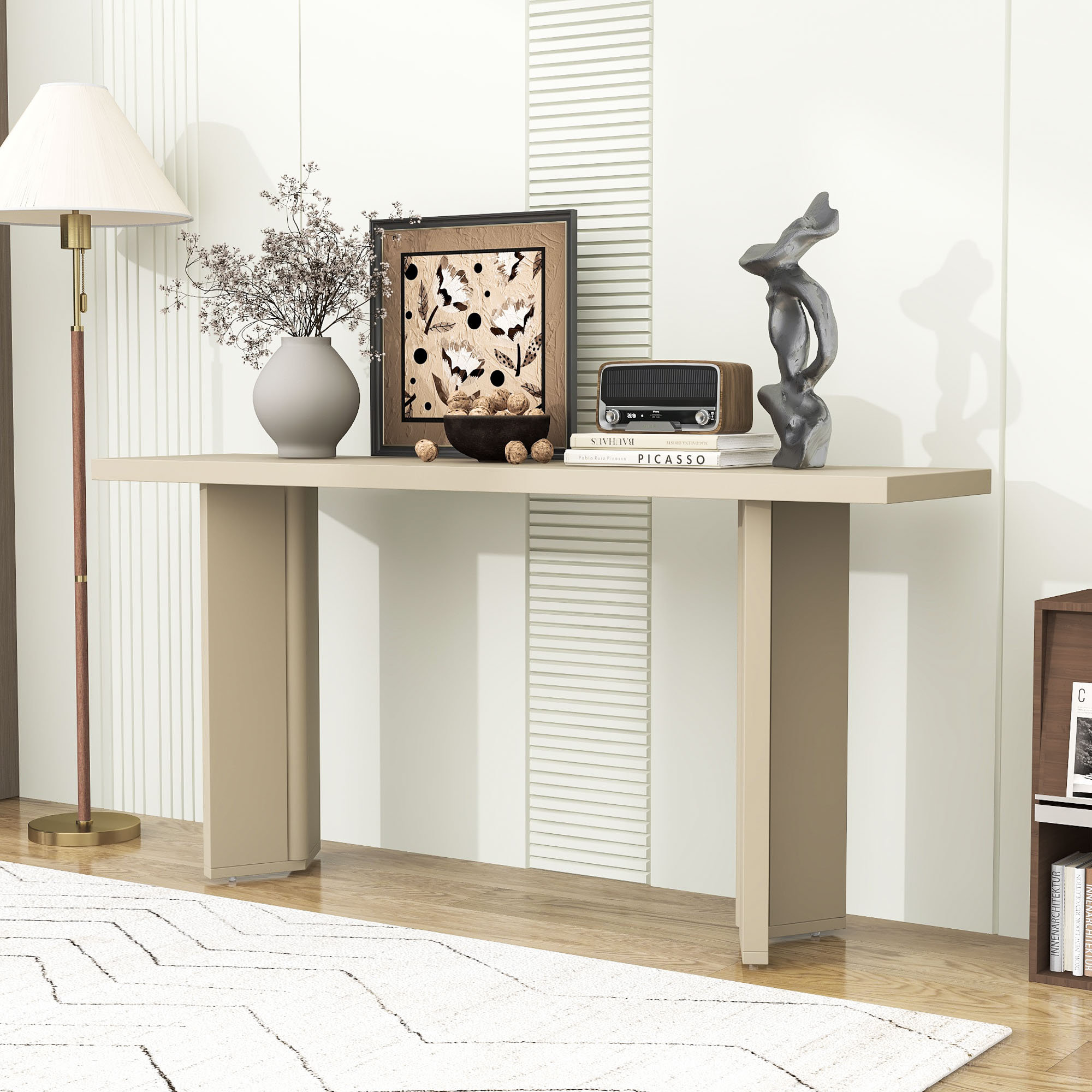 17 Stories Console Table with Geometric Legs | Wayfair