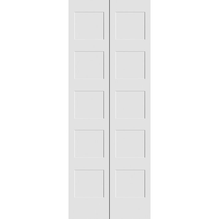 Trimlite Primed 5 Panel Shaker Bi-Fold Door & Reviews | Wayfair