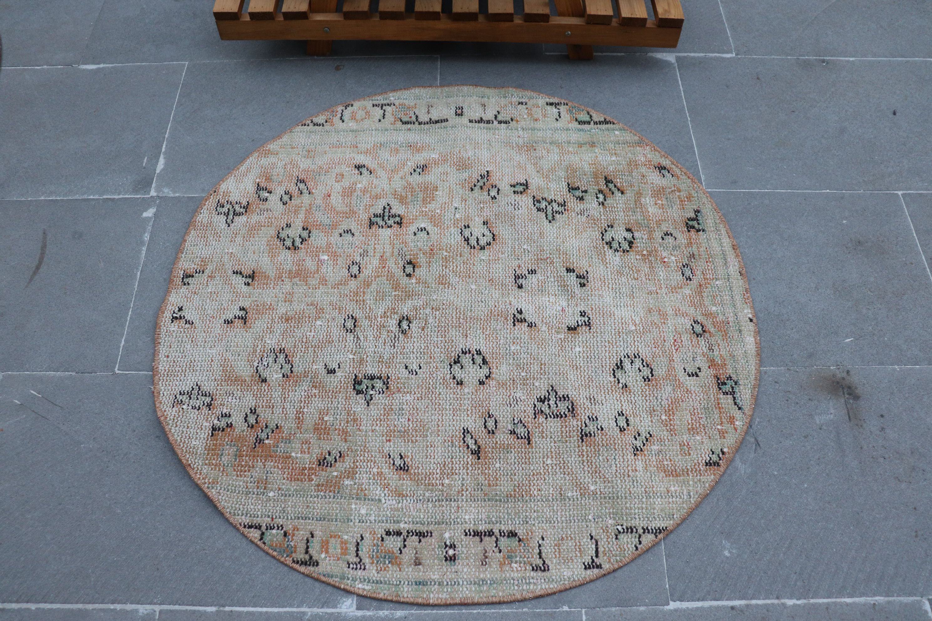 Astoria Grand Handmade Vintage Turkish Oushak Wool Rug - Small Round ...