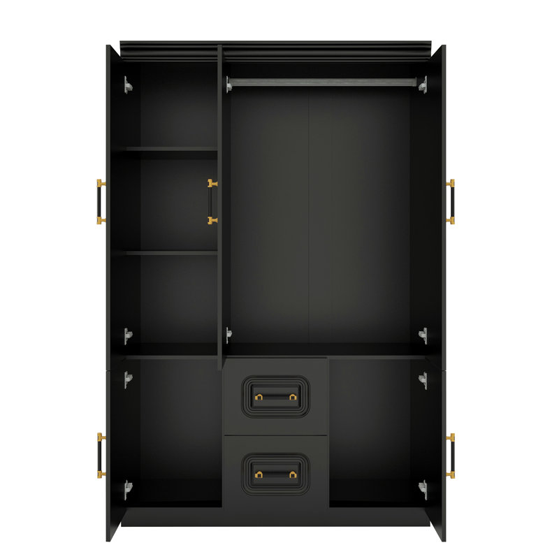Lark Manor™ Freestanding Wardrobe Armoire for Bedroom, 3-Door Wardrobe ...