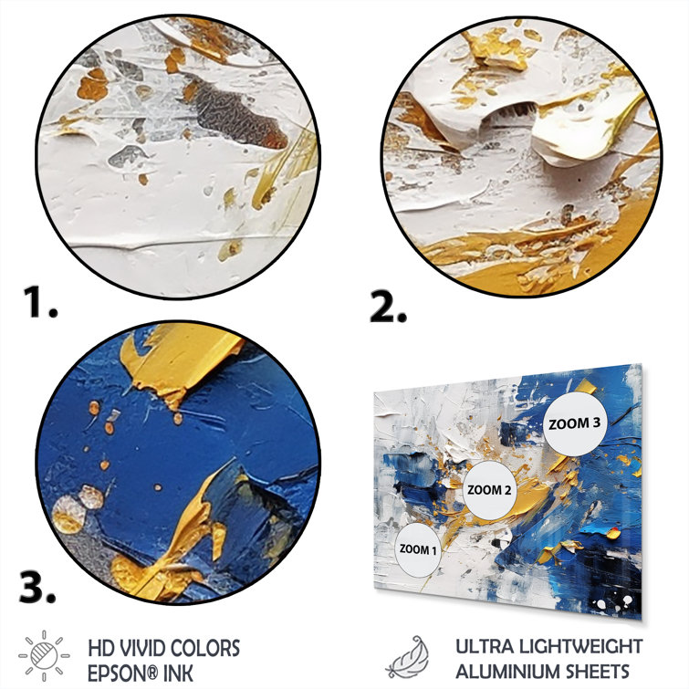 Mercer41 Blue Yellow Cubist Kaleidoscope - Cubism Metal Wall Art Living ...