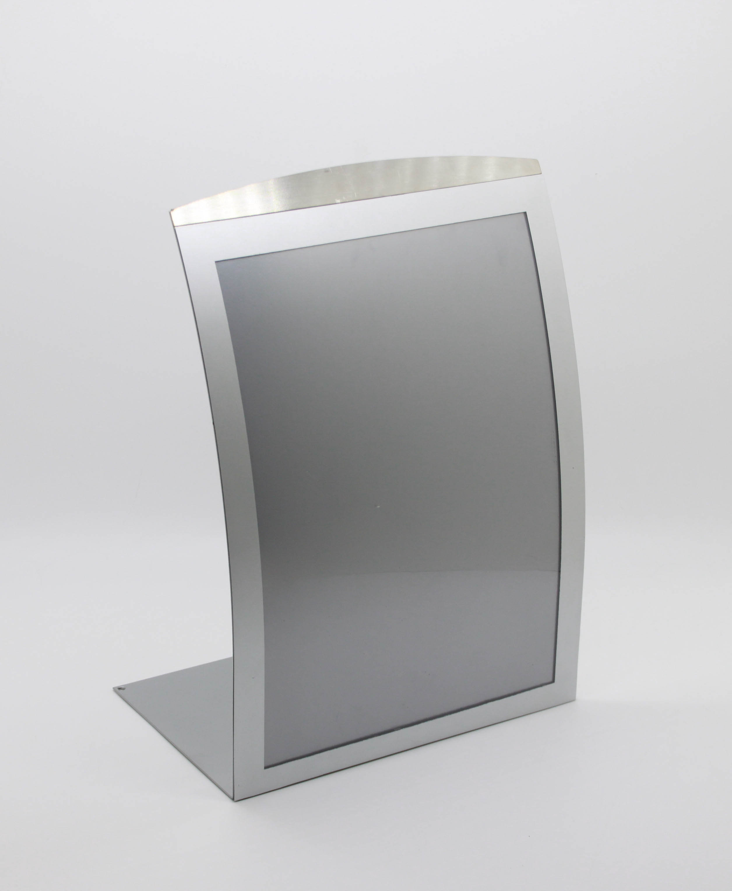 FixtureDisplays 8.5 x 11" Silver Curved Sign Holder Metel Picture Frame ...