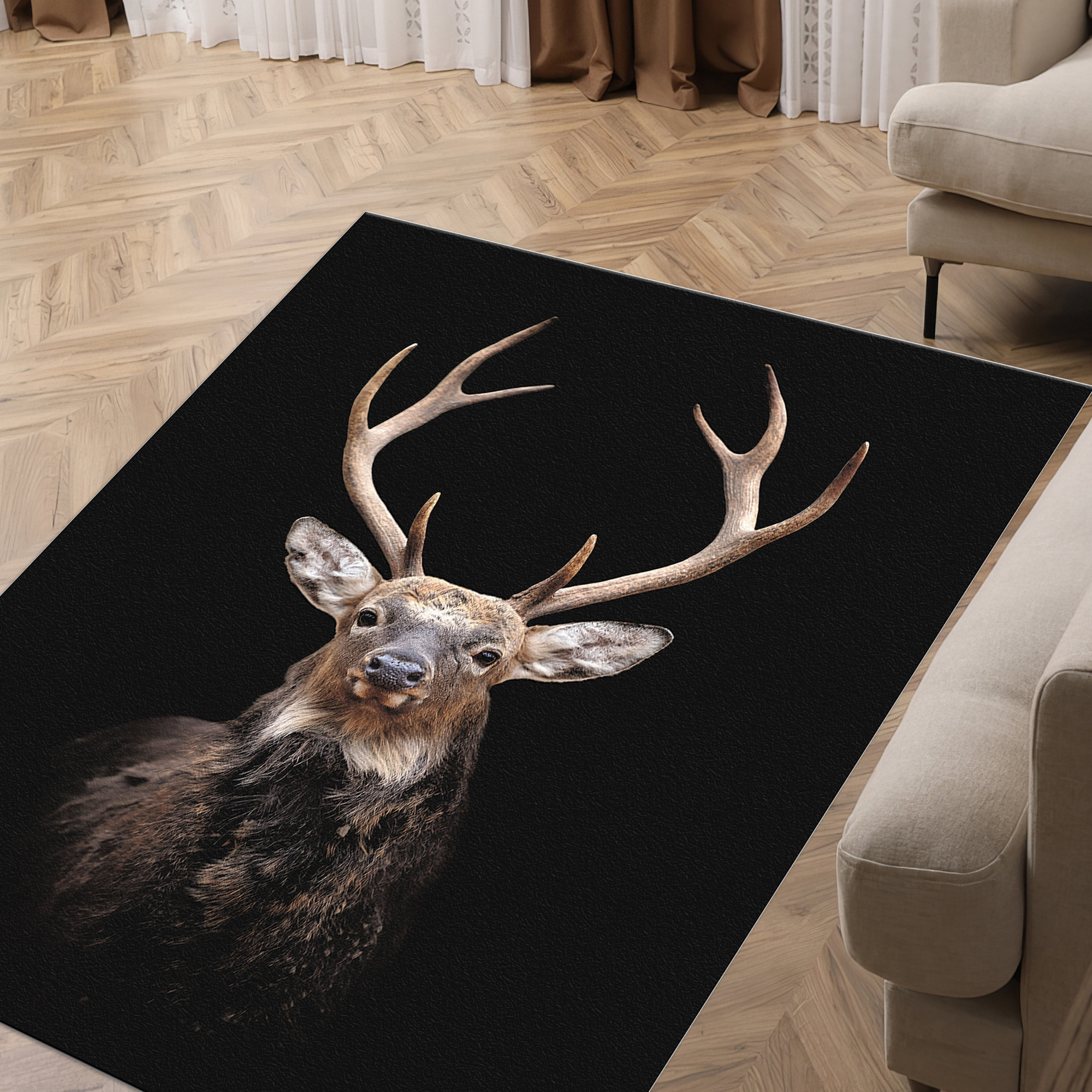 kayra export Floral Symphony Non-Woven Soft Type Printed Rug With ...