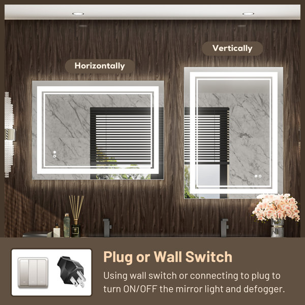 Ivy Bronx Kaelia LED Lighted Bathroom Vanity Mirror Memory Function ...