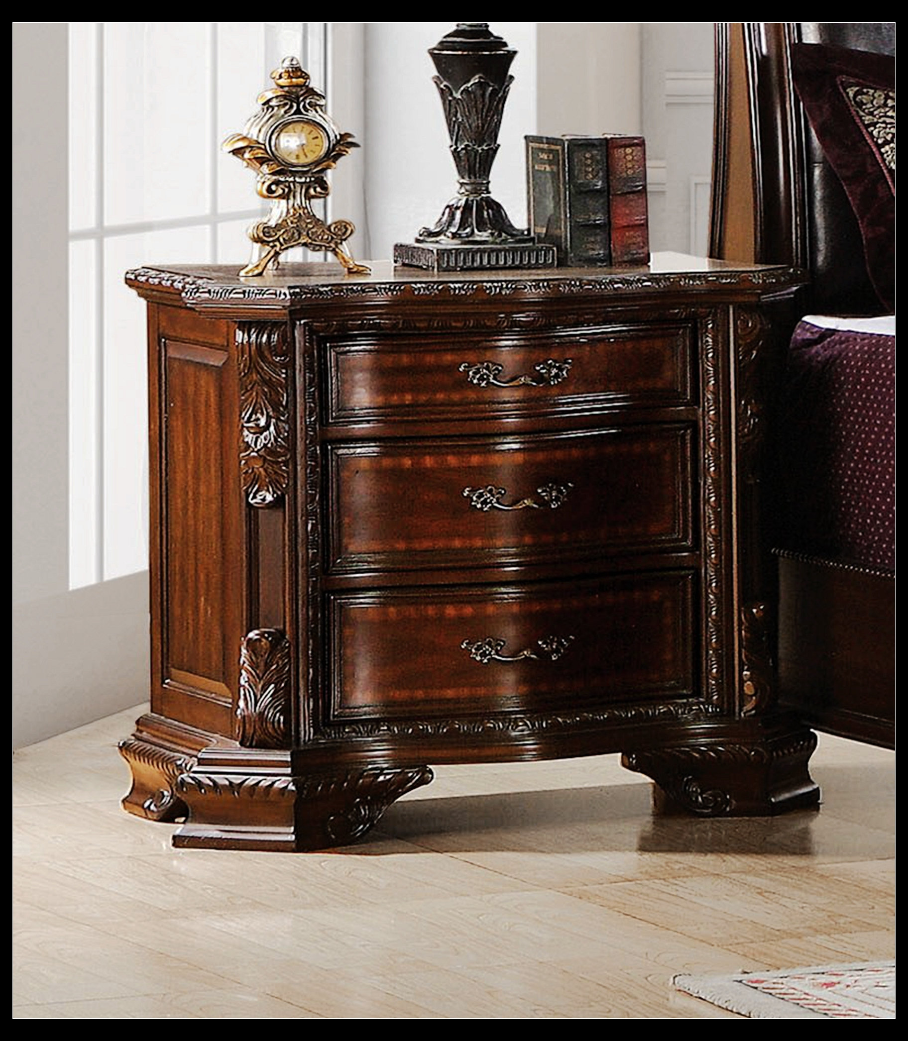 Bloomsbury Market Formal Traditional 1Pc Nightstand Only Brown Cherry ...