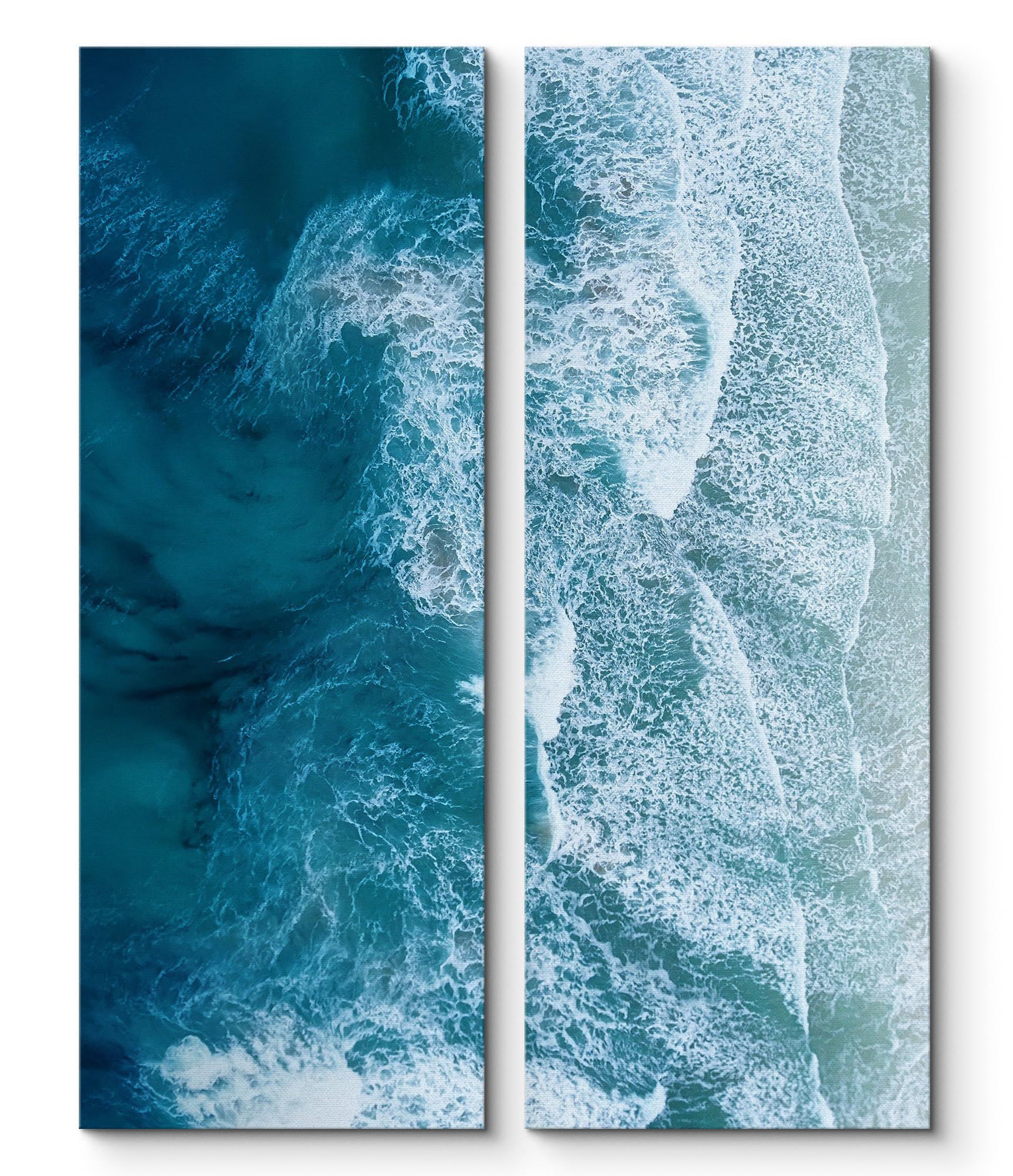 IDEA4WALL " Navy Blue Beach Ocean Wave Illustrations Modern Art Decor ...