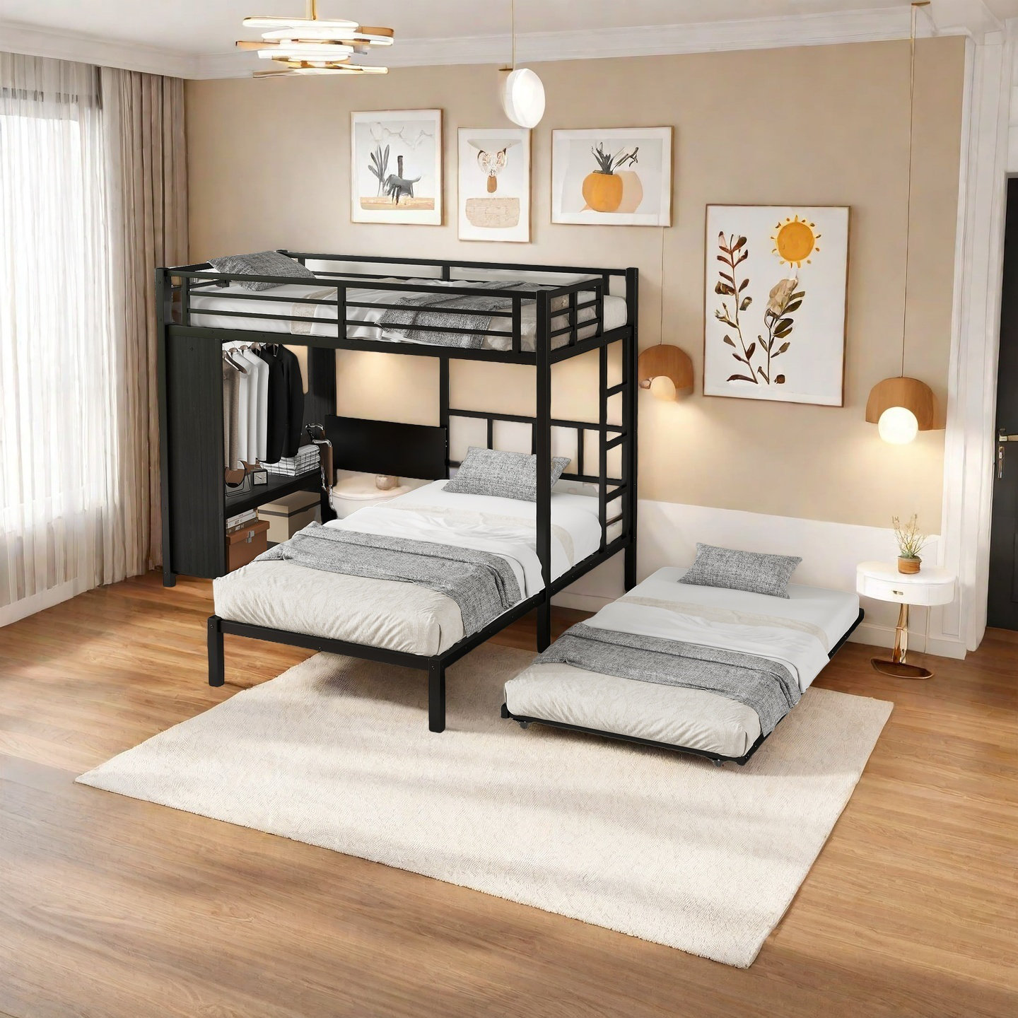 Mason & Marbles Multifunctional Space-Saving Bunk Bed with Built-in ...