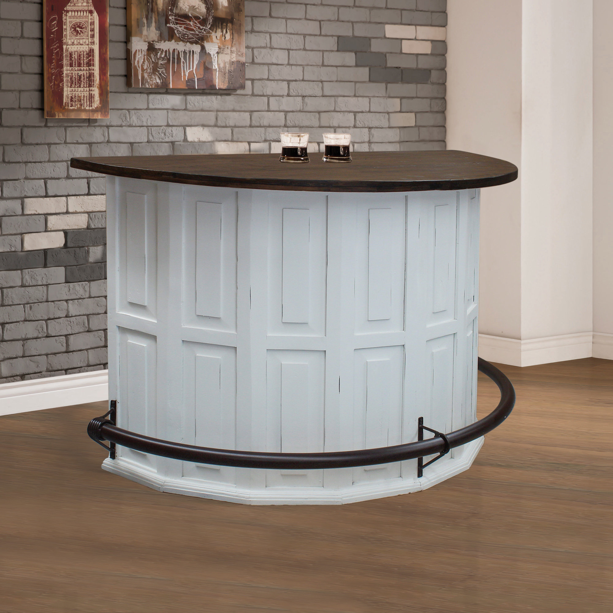 Longshore Tides Aigan Freestanding Curved Bar & Reviews | Wayfair