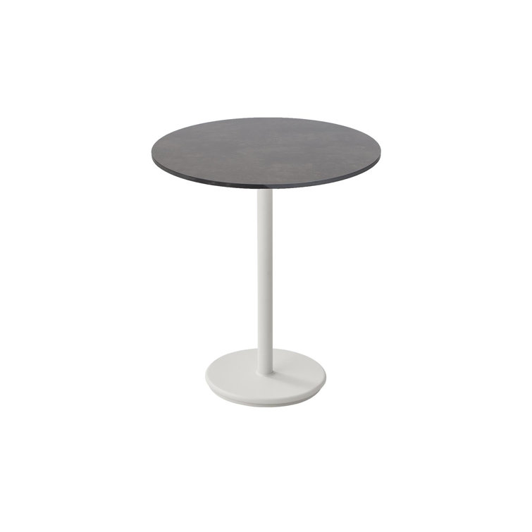 Cane Line Go Round Cafe Table - White/Dark Gray | Wayfair