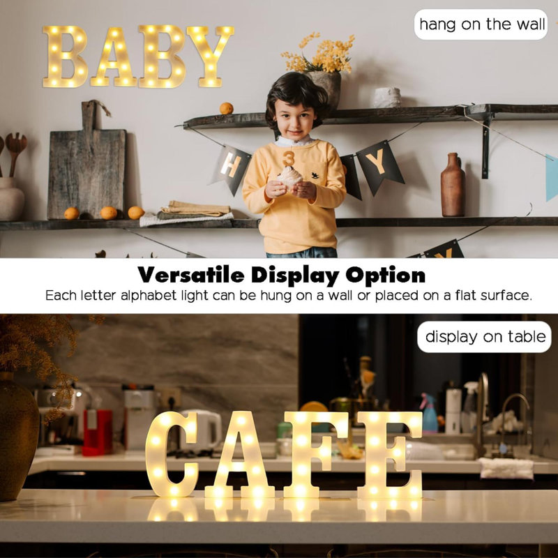 The Holiday Aisle® Led Light Up Letters, 26 Alphabet Marquee Letter ...