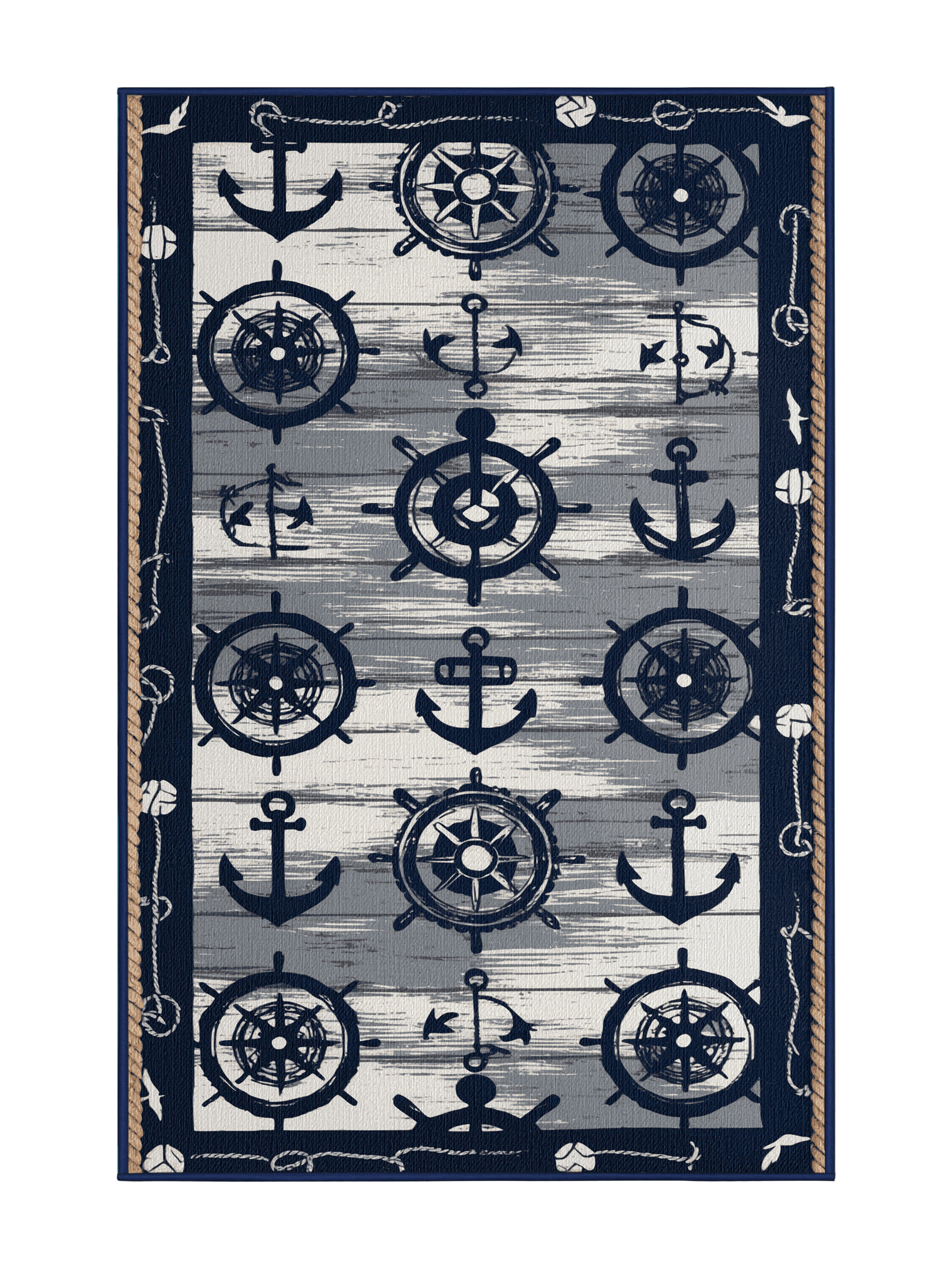 Rosecliff Heights Washable Industrial Nautical Plus Coastal Area Rug ...