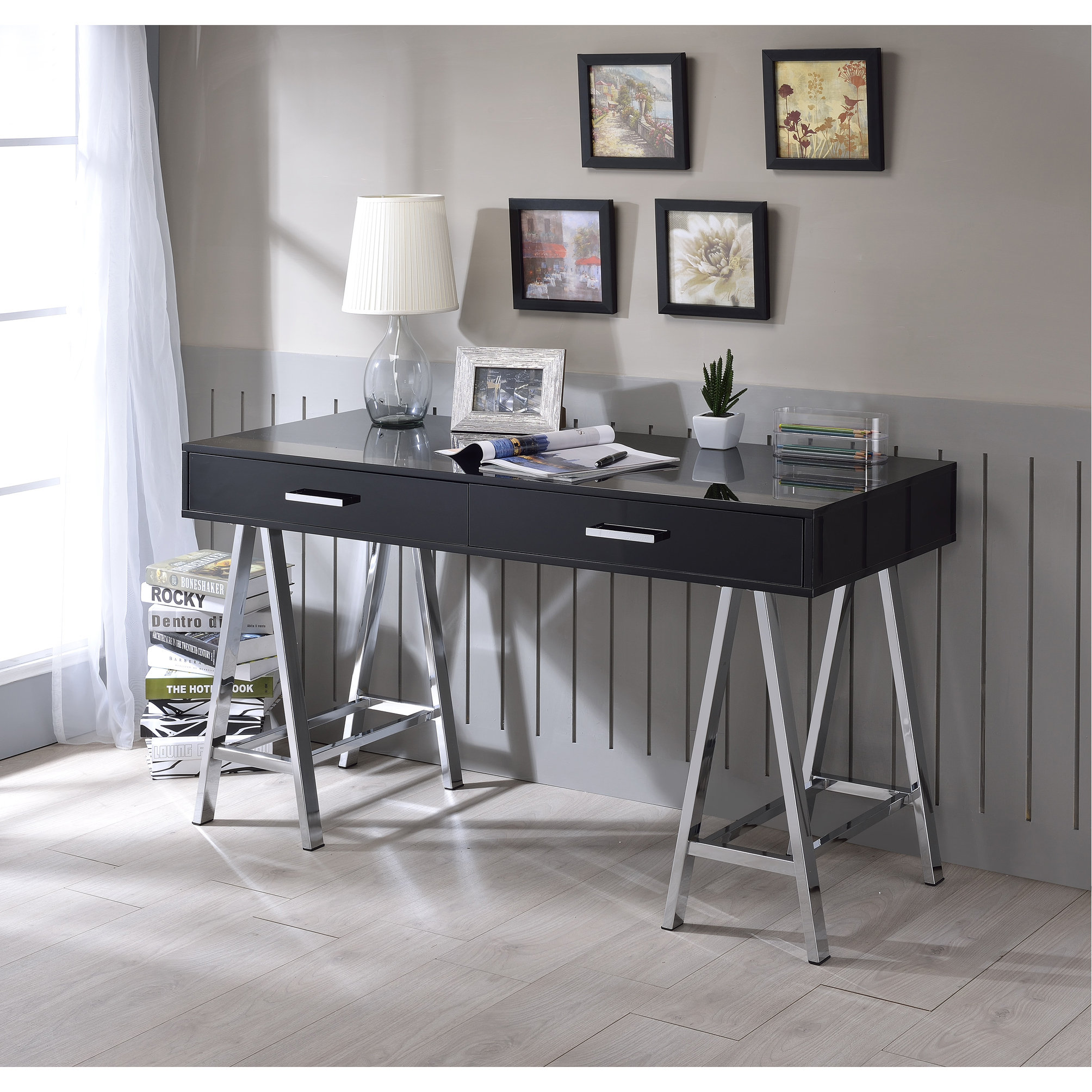 Latitude Run® High Gloss Writing Desk | Wayfair