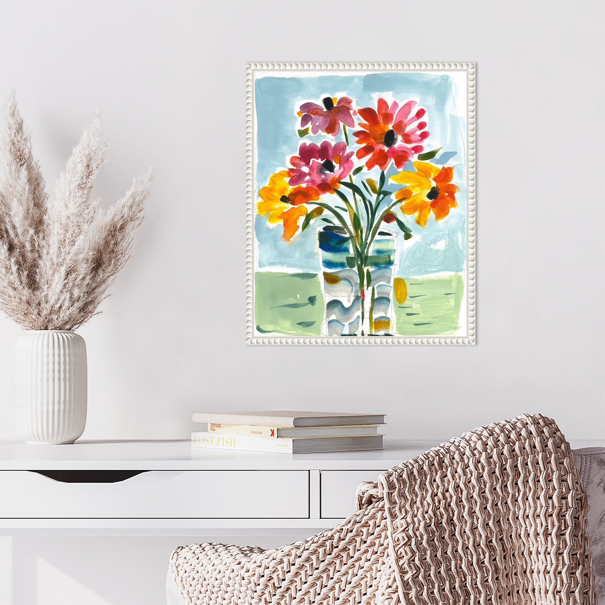 Red Barrel Studio® A Floral Gift Framed On Canvas by Vas Athas Print ...