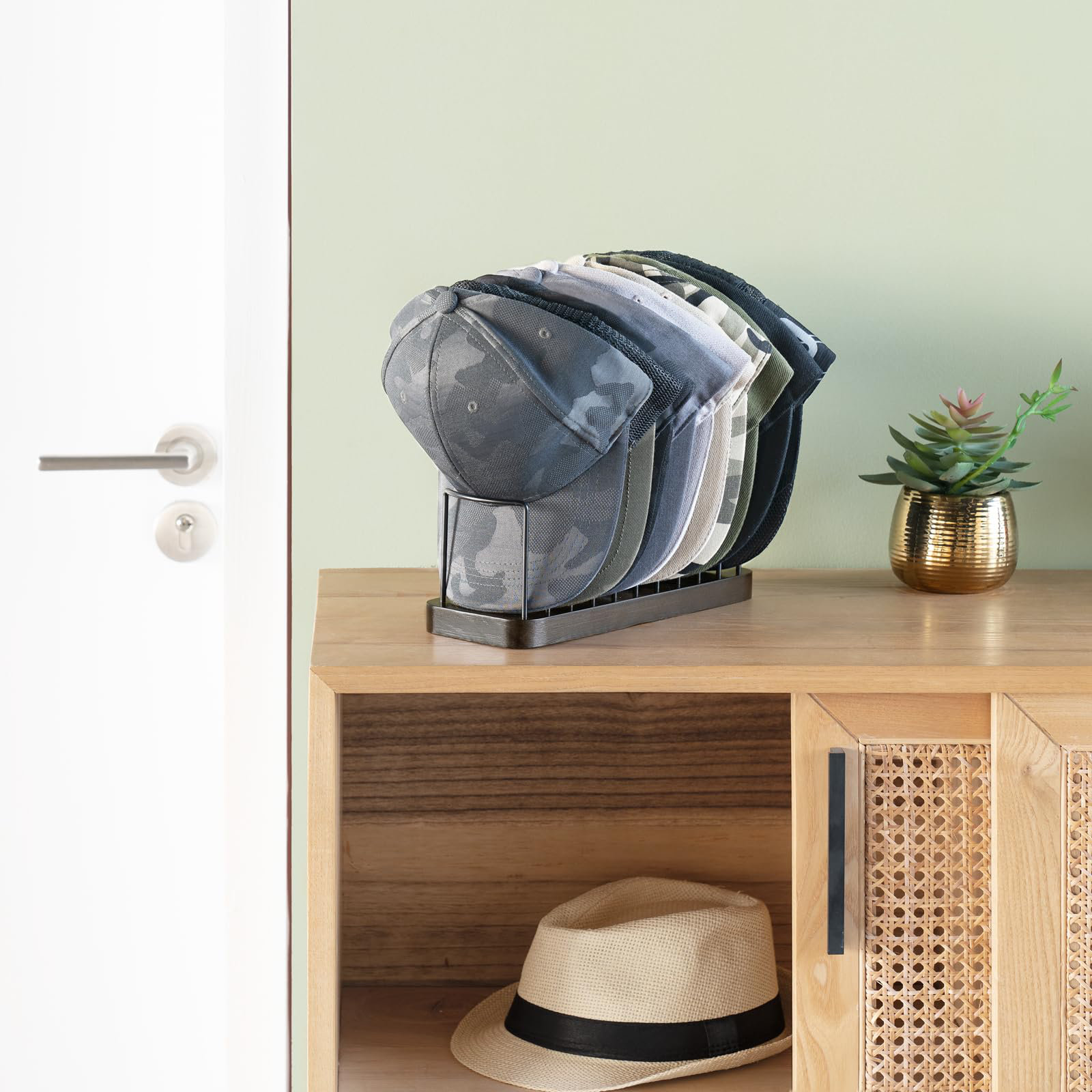 Hokku Designs Baseball Cap Storage Box, Hat Rack For 10 Baseball Caps ...