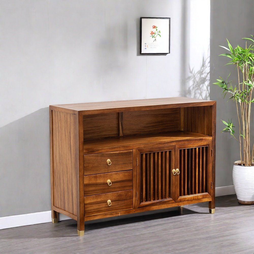 Wu's StylishVault Solid Walnut Wood Console Cabinet | Wayfair