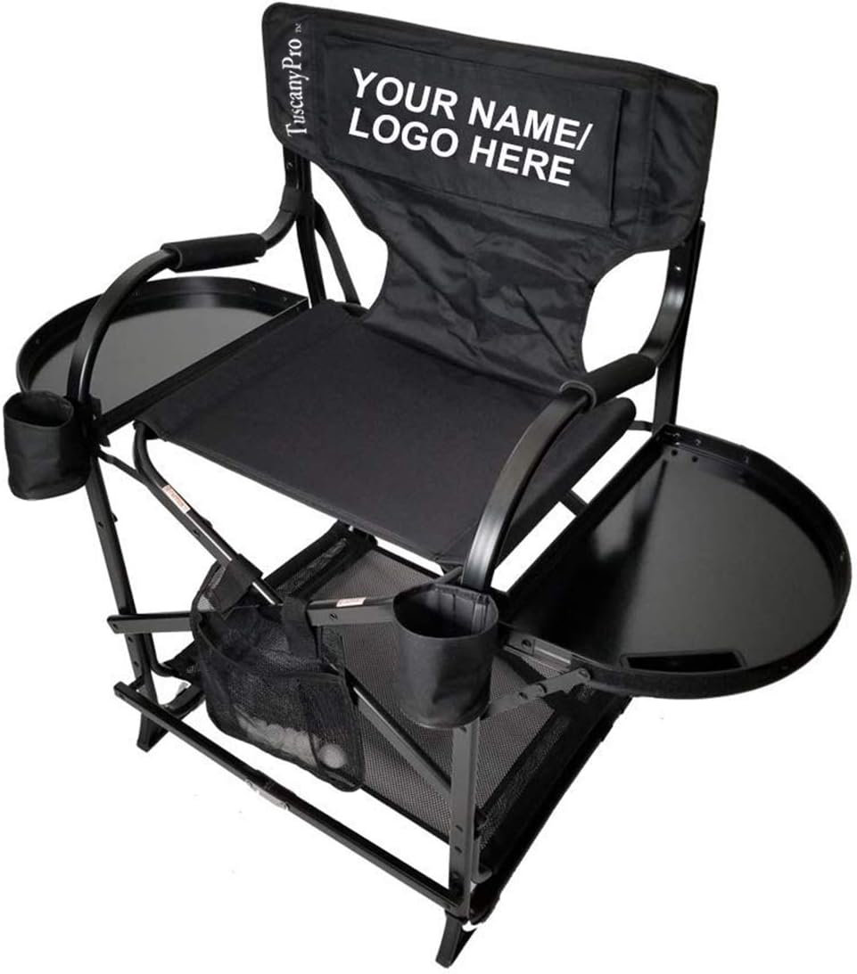TuscanyPro Personalized Name Portable Makeup & Hairstylist Chair with ...