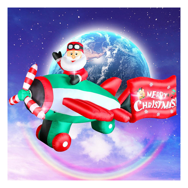 The Holiday Aisle® 10.5 FT Christmas Inflatables Santa Claus on ...