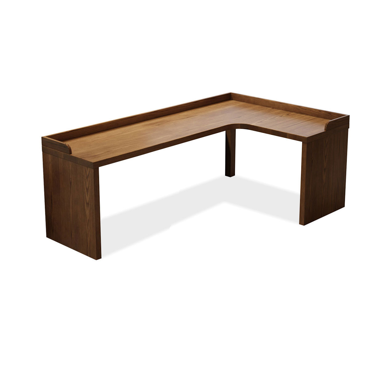 Cozynest Light walnut L-Shaped Solid Wood desks | Wayfair