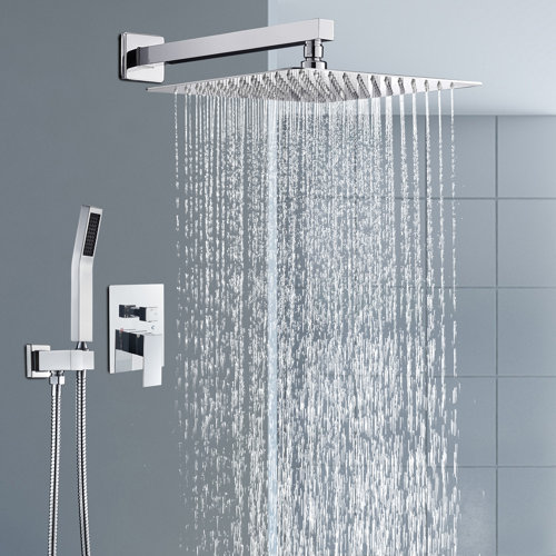 Cobbe 10" Rainfall Shower Head Complete Shower System with Rough-in ...