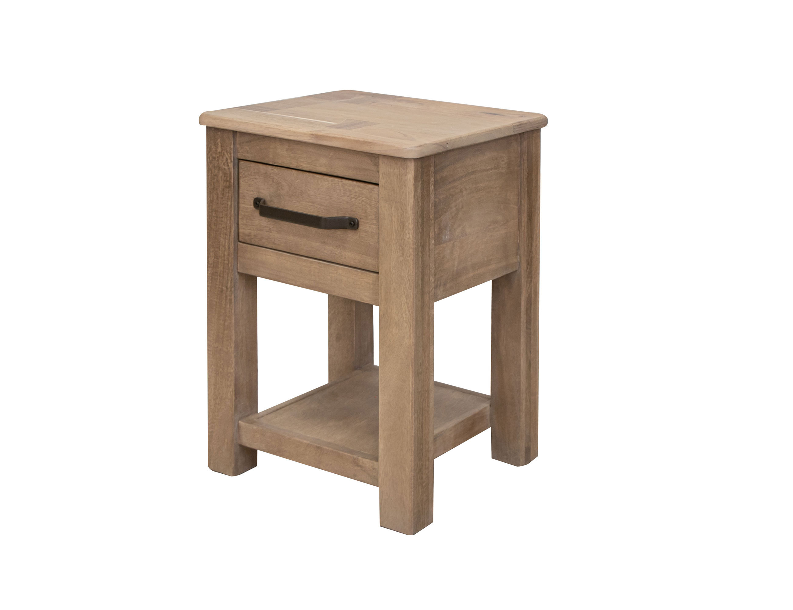 International Furniture Direct Natural Parota Solid Wood End Table with ...