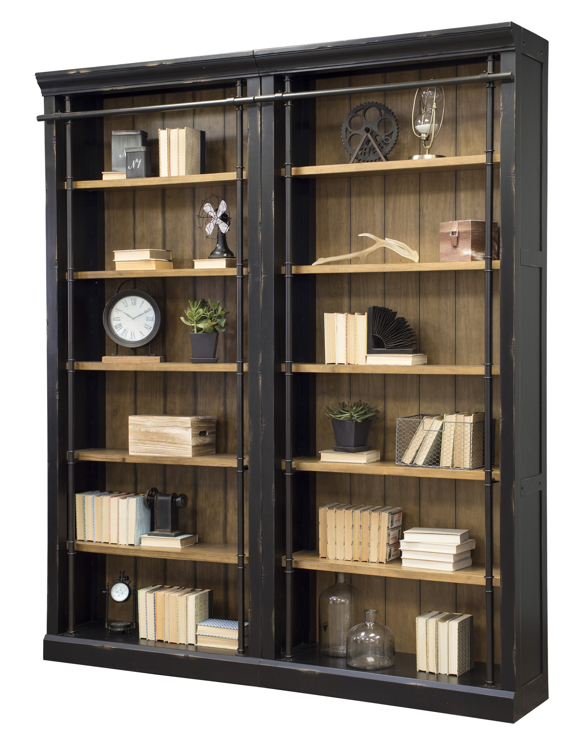 Birch Lane™ Lorna 94" H x 80" W Wood Library Bookcase & Reviews ...