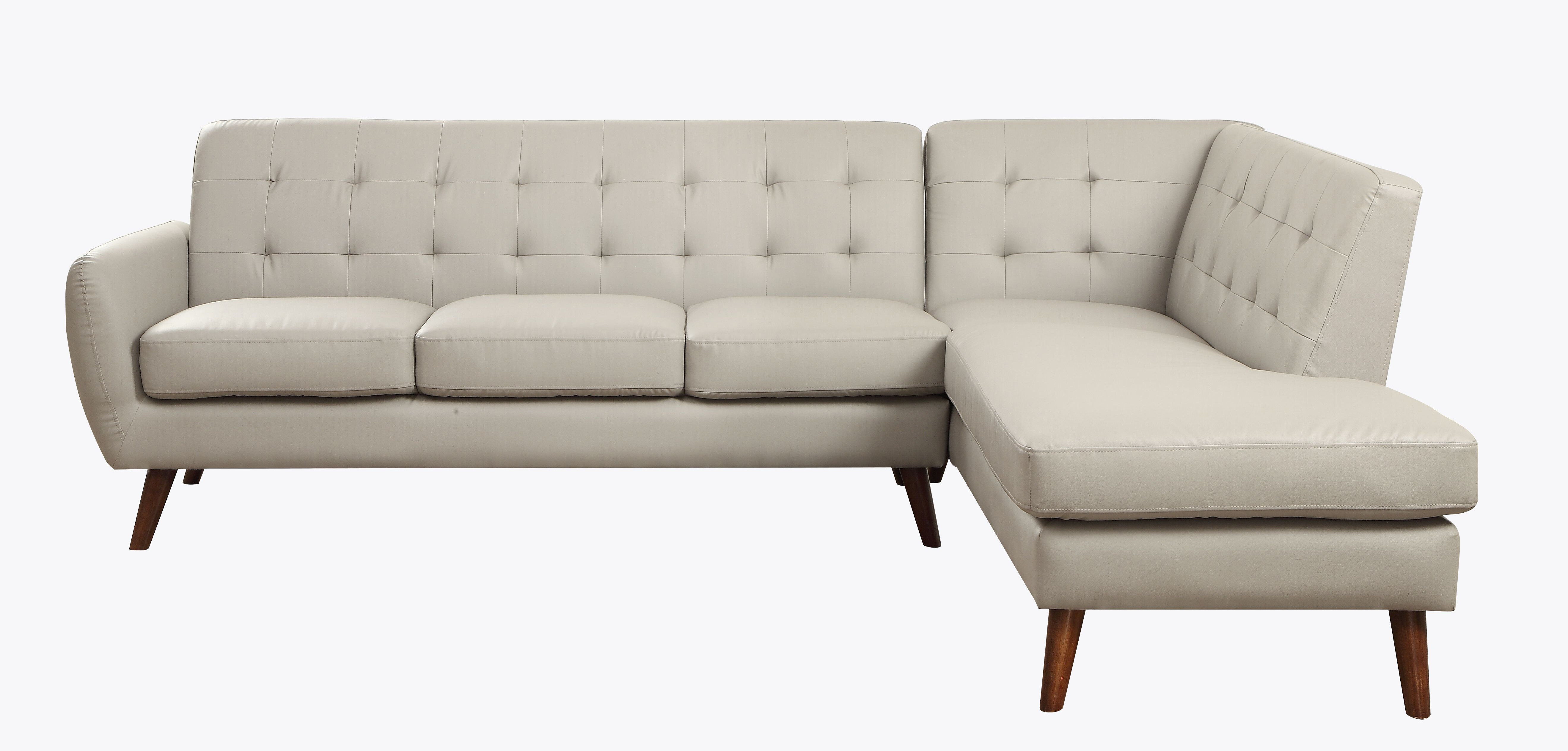 Corrigan Studio® Mandrel Gray Vegan Leather Sectional | Wayfair