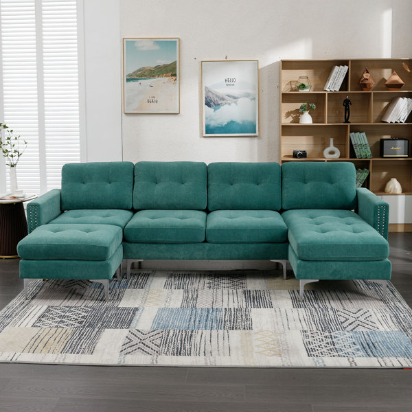 Brayden Studio® Calvester Velvet Sectional - Wayfair Canada