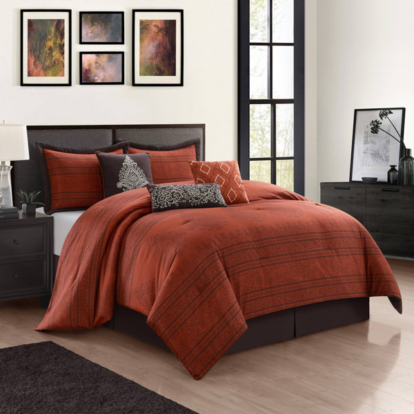 Nanshing America, Inc Raja 7 Piece Rust Comforter Set & Reviews ...