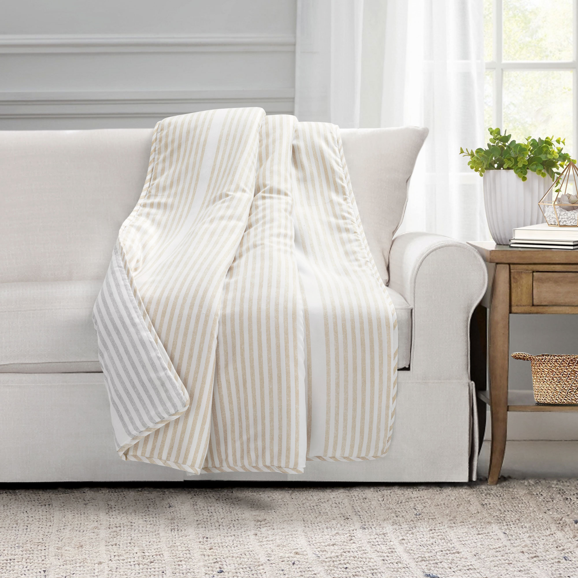 Lush Decor Farmhouse Drew Stripe Throw | Wayfair