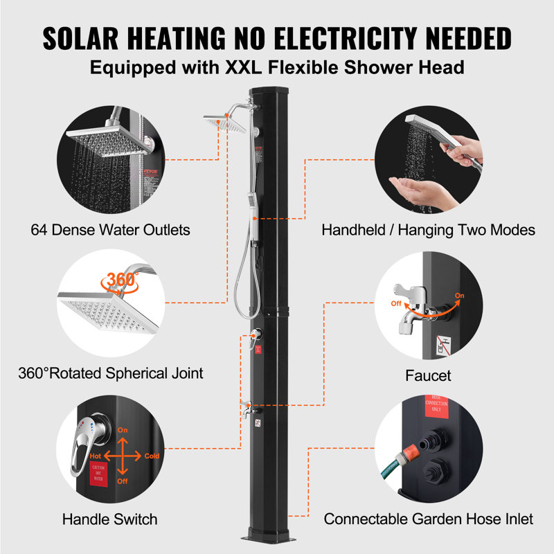 VEVOR 89.37'' H Solar Powered Temperature Controlled Portable ...