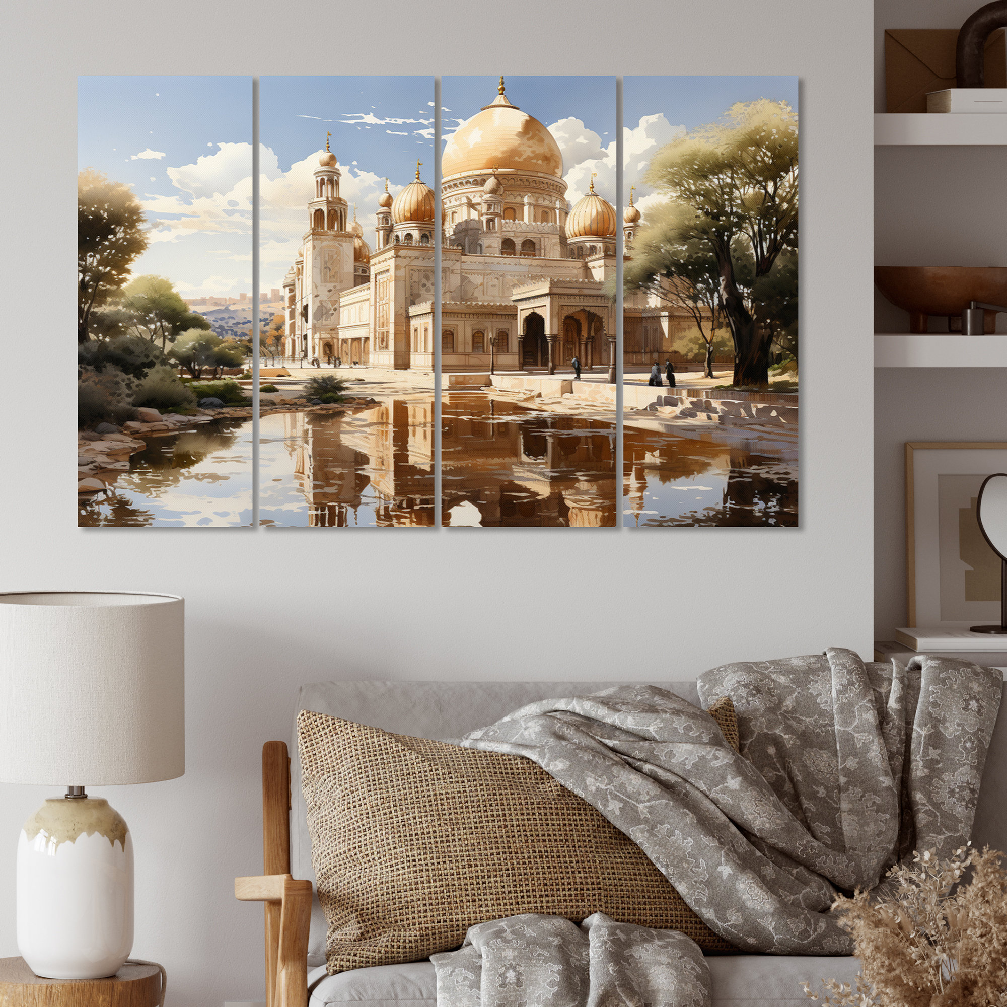 Red Barrel Studio Islam Art Golden Dome II - Islamic Metal Wall Art ...