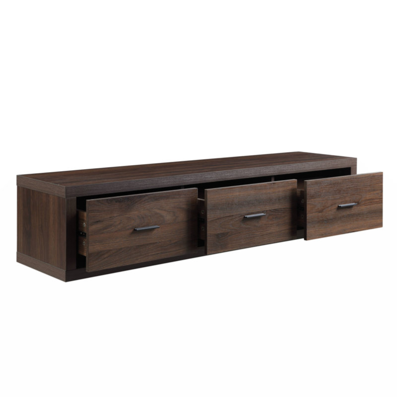 Loon Peak® Geo 3-Drawer Rectangular TV Stand in Walnut | Wayfair