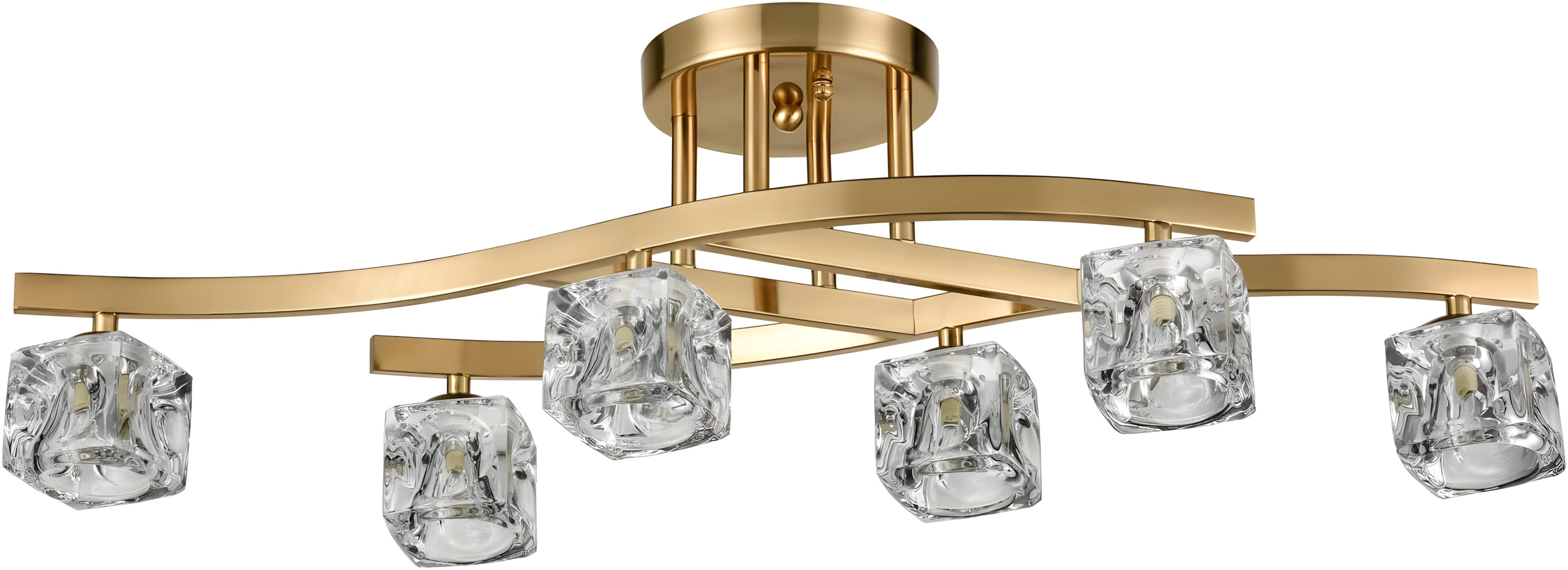 Everly Quinn Modern Crystal Ceiling Light Fixture, 6-Light With Clear ...