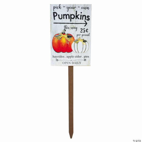 Oriental Trading Company Pick-Your-Own Pumpkins Harvest Yard Sign | Wayfair