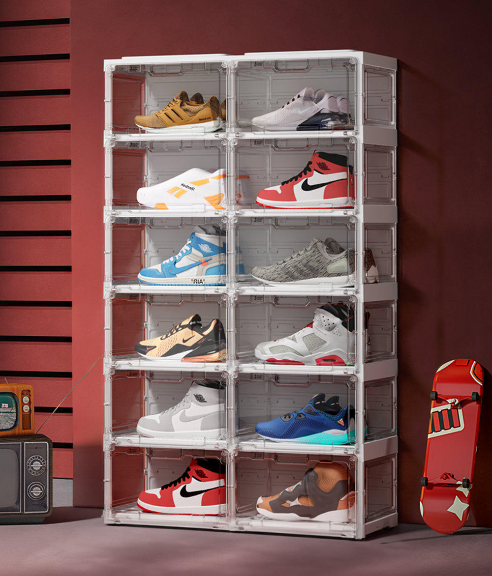 Rebrilliant Haibasen Shoe Storage Box Shoe Rack with LED Light | Wayfair