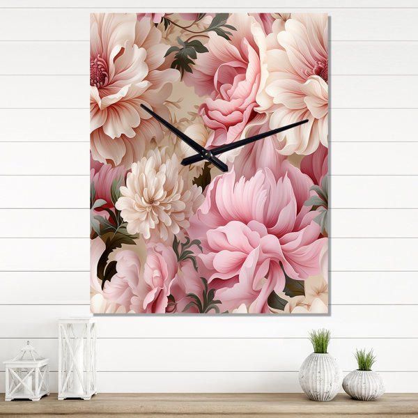 East Urban Home Jancho - Floral Wall Clock | Wayfair
