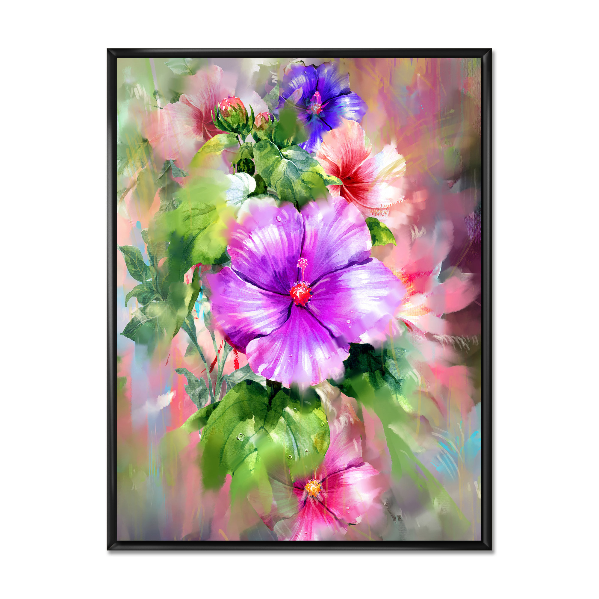 Bay Isle Home™ Artistics Purple Hibisc Flower - Traditional Canvas ...
