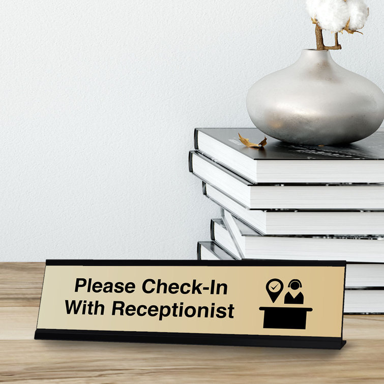 Signs ByLITA Please Check-in with Receptionist Desk Sign | Wayfair