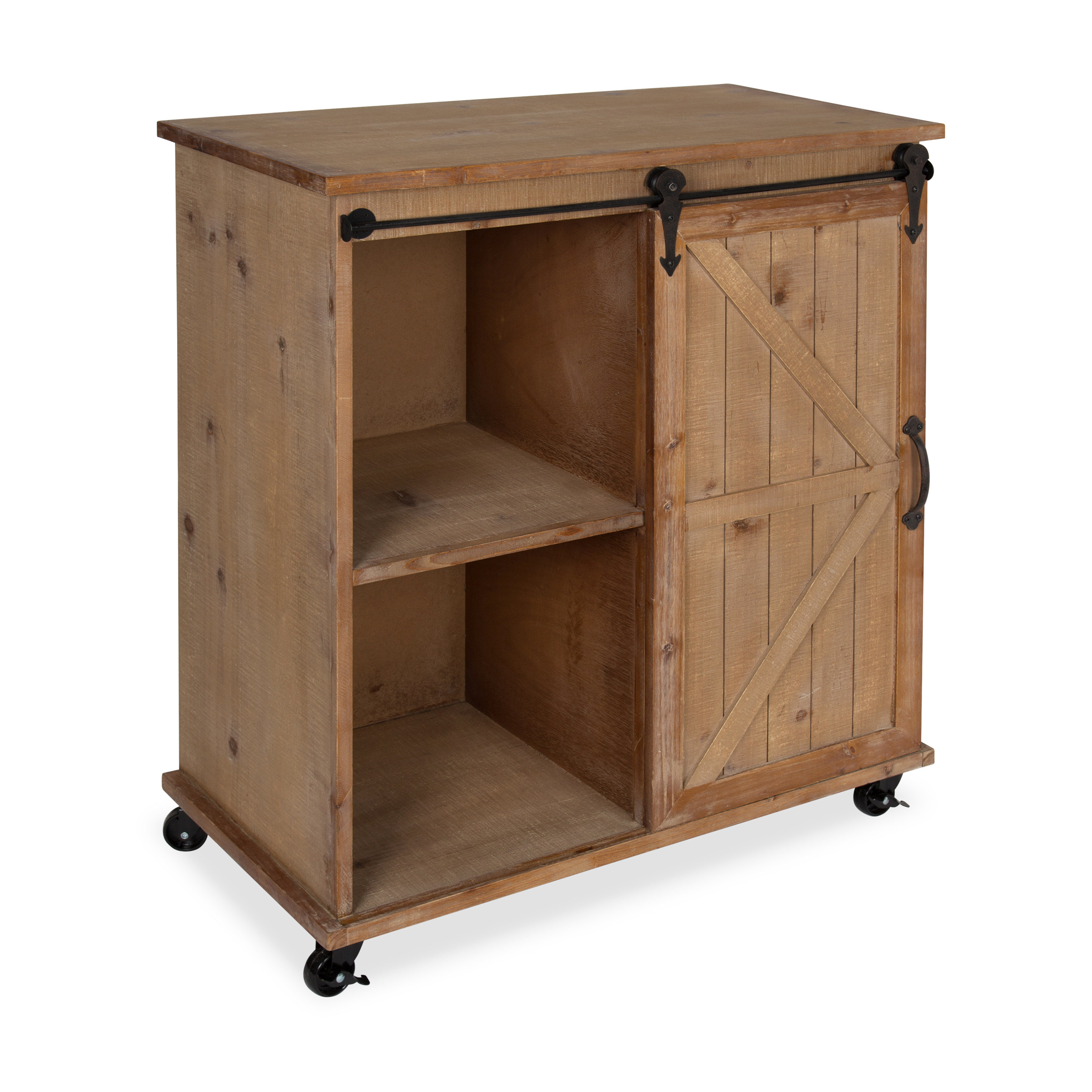 Joss & Main Enora 30" Solid Wood Kitchen Cart Solid Wood Top and ...