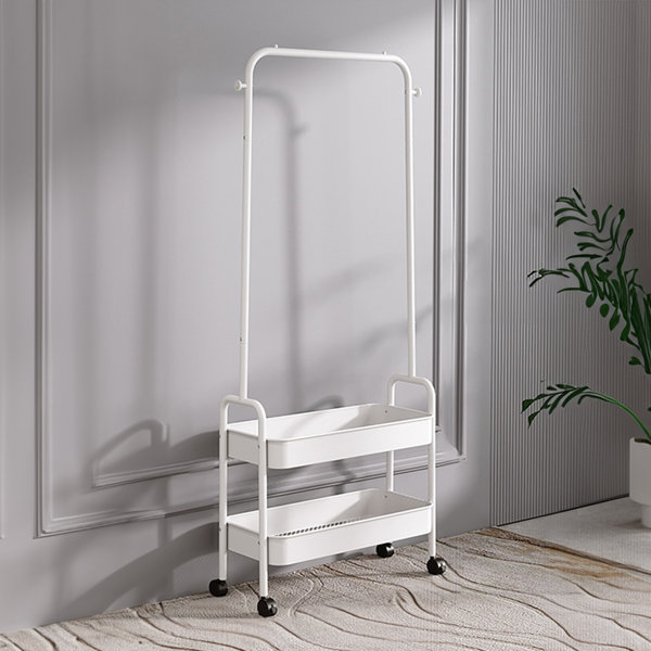 Symple Stuff Modern Rolling White Clothes Rack | Wayfair.co.uk