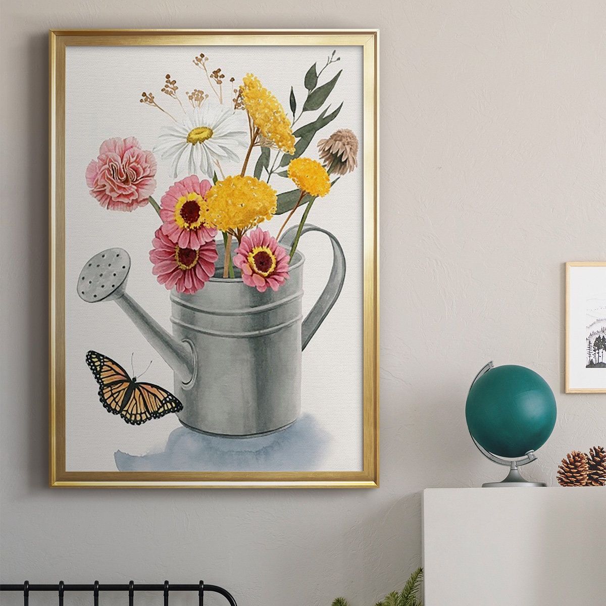 Wexford Home Watering Can Bouquet I Premium Framed Print - Ready To ...