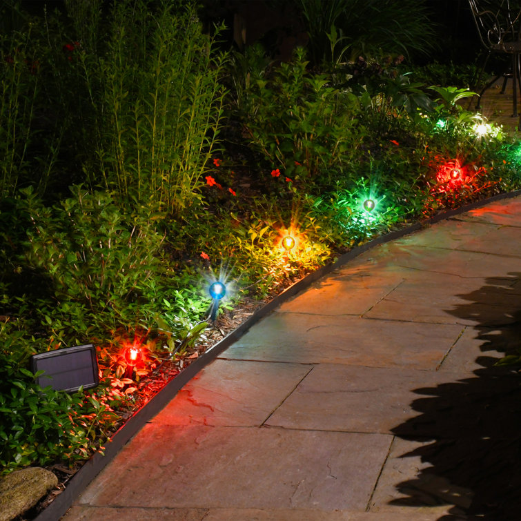 The Party Aisle™ Solar Powered Pathway Lights with 8 Multicolor Globe ...