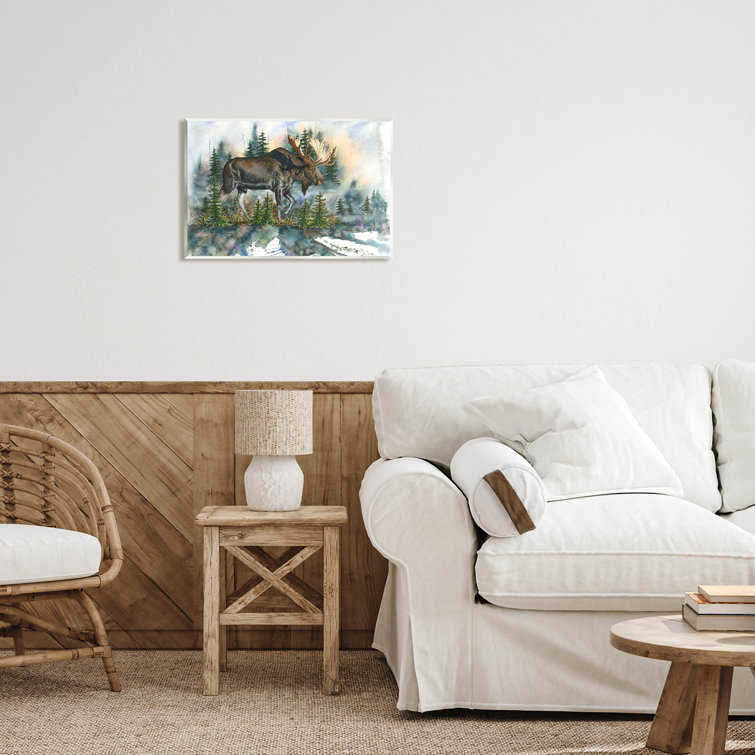 Stupell Industries Wild Moose Forest Nature Scene Framed On Wood by ...